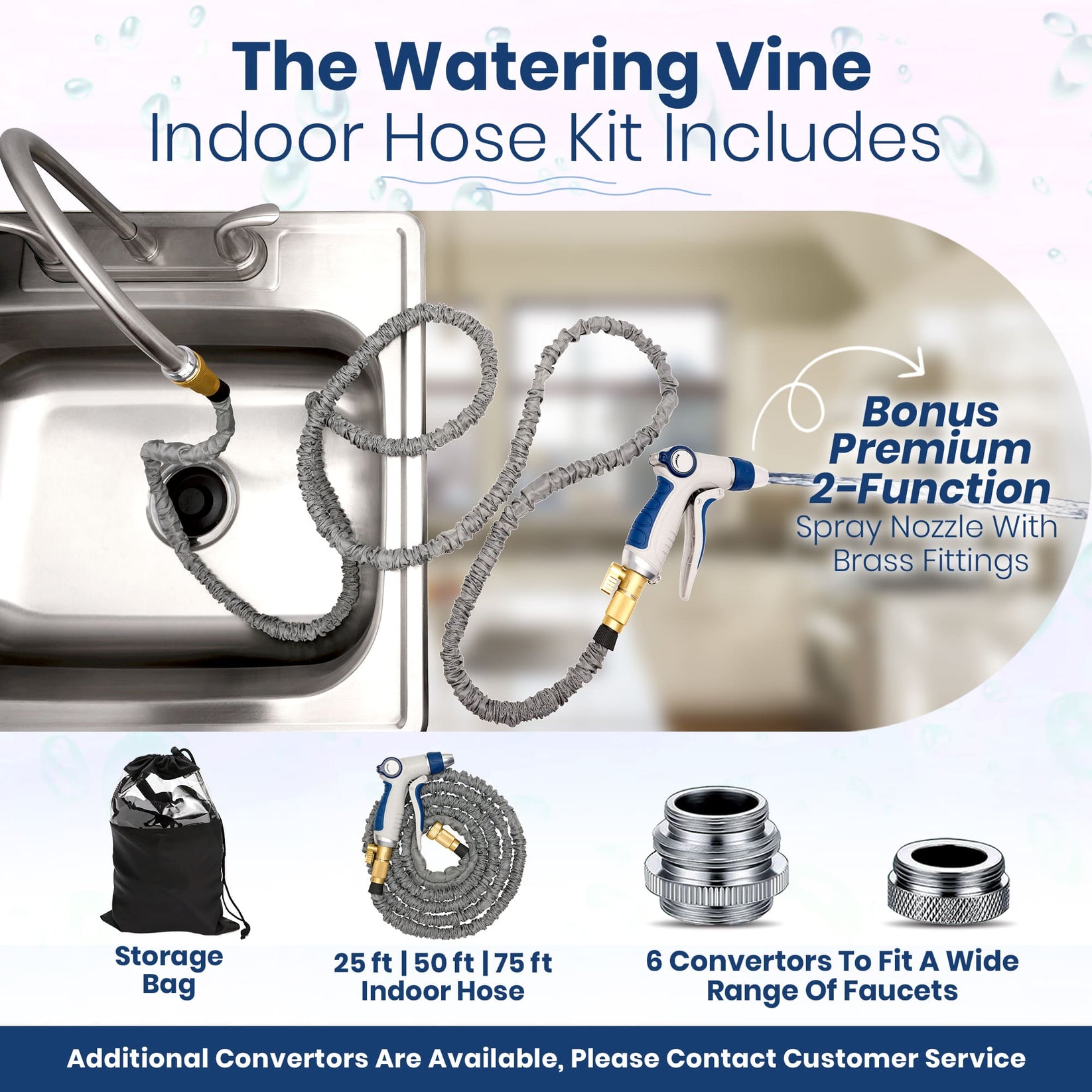 Indoor Watering Hose | Hose That Attaches To Sink | The Watering Vine